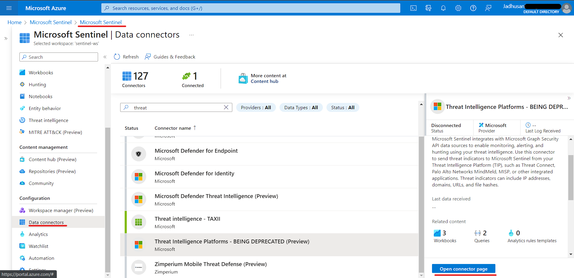 Microsoft Sentinel: Configuring Threat Intelligence Platform (TIP) Data ...